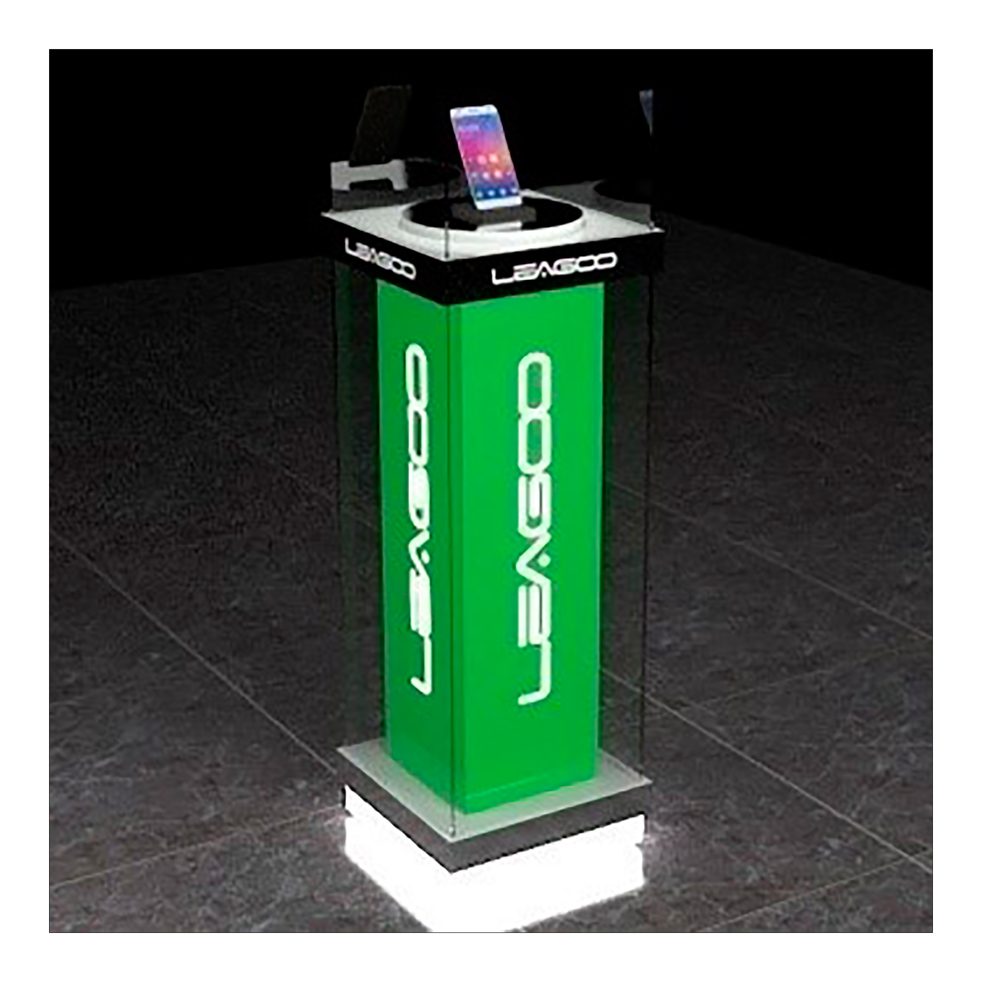 Exhibidor Para Electrónica Giratorio Con Focos Led