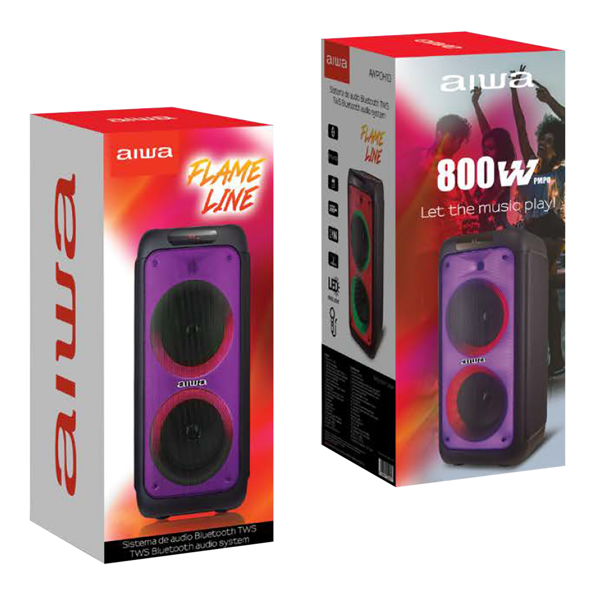 Parlante Bt Aiwa Awpoh1d Tws 800w Pmpo Led - PcService