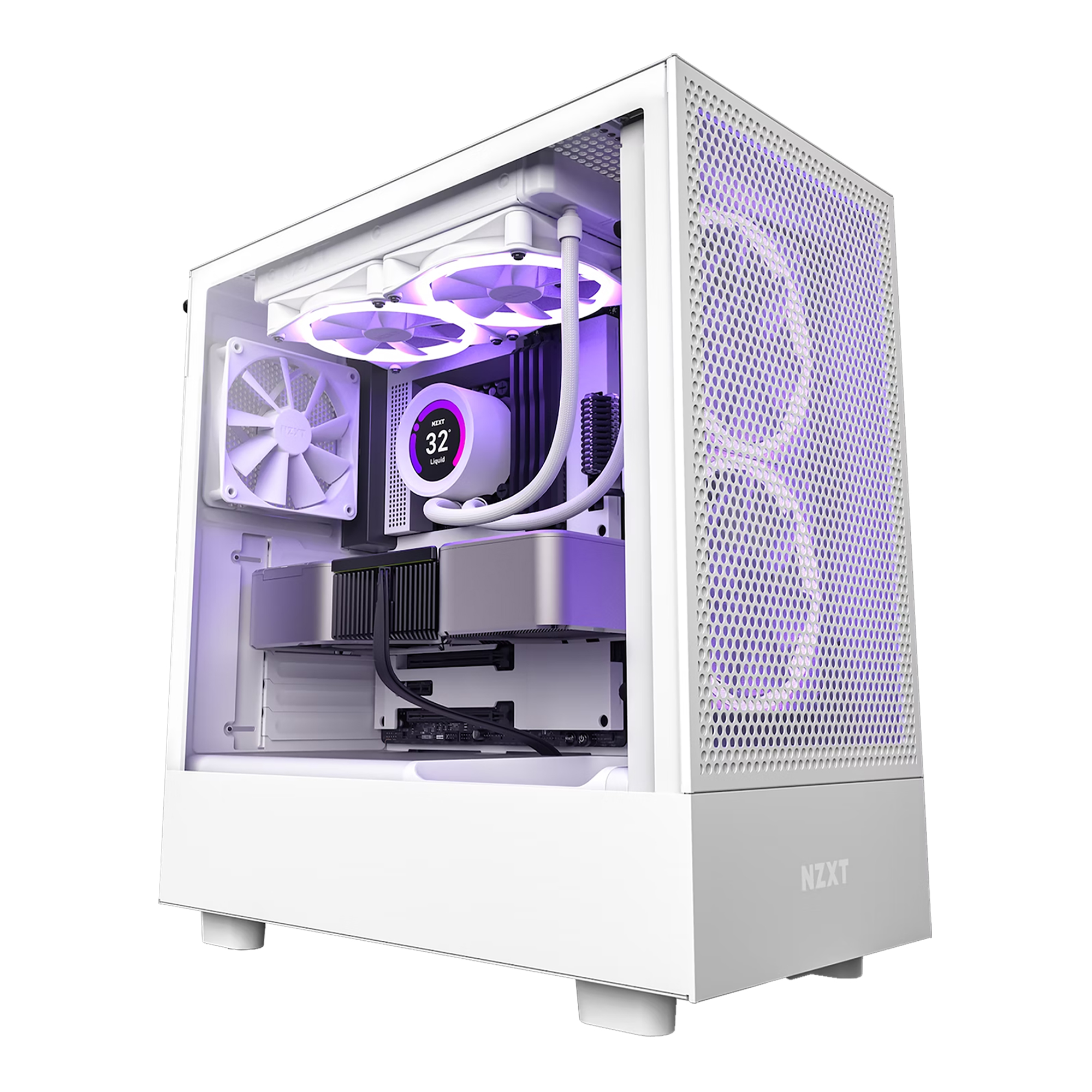 Gabinete Medio Compacto Nzxt H5 Flow Ventana Vidrio Templado - PcService