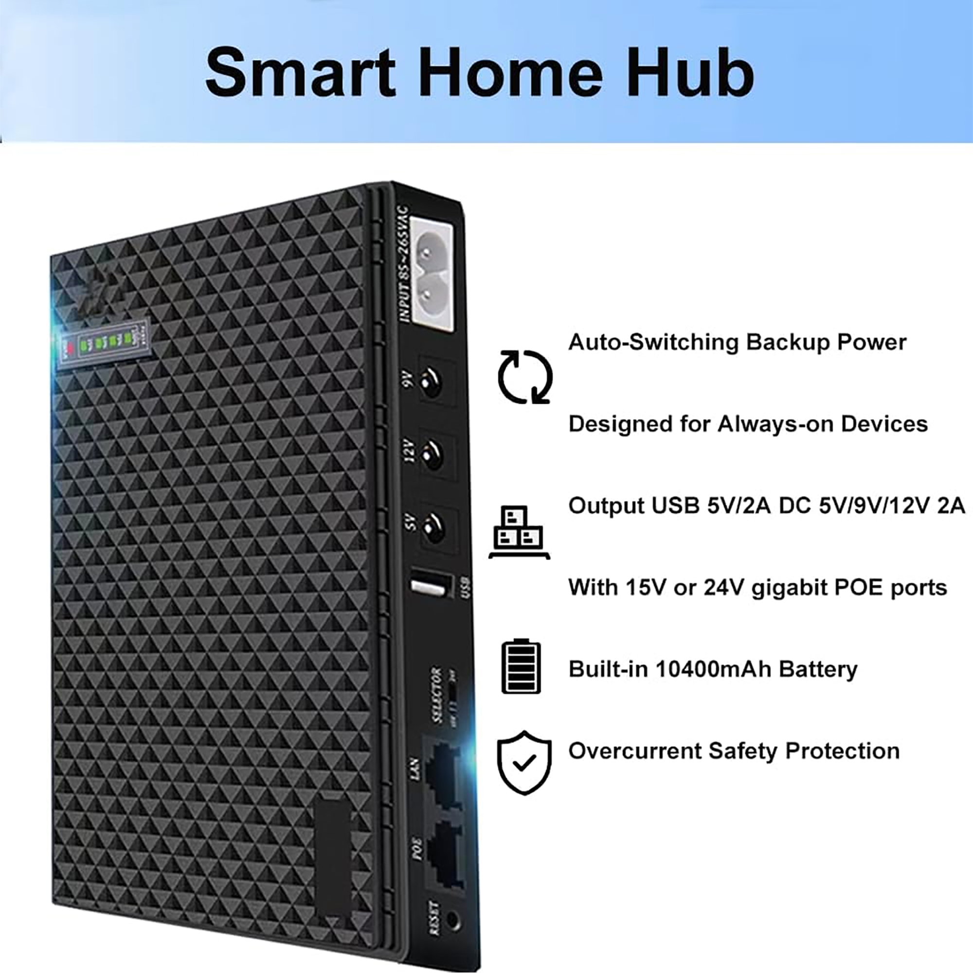 Mini Ups Invercrigil DC1036 POE 10400mAh - DC1036P