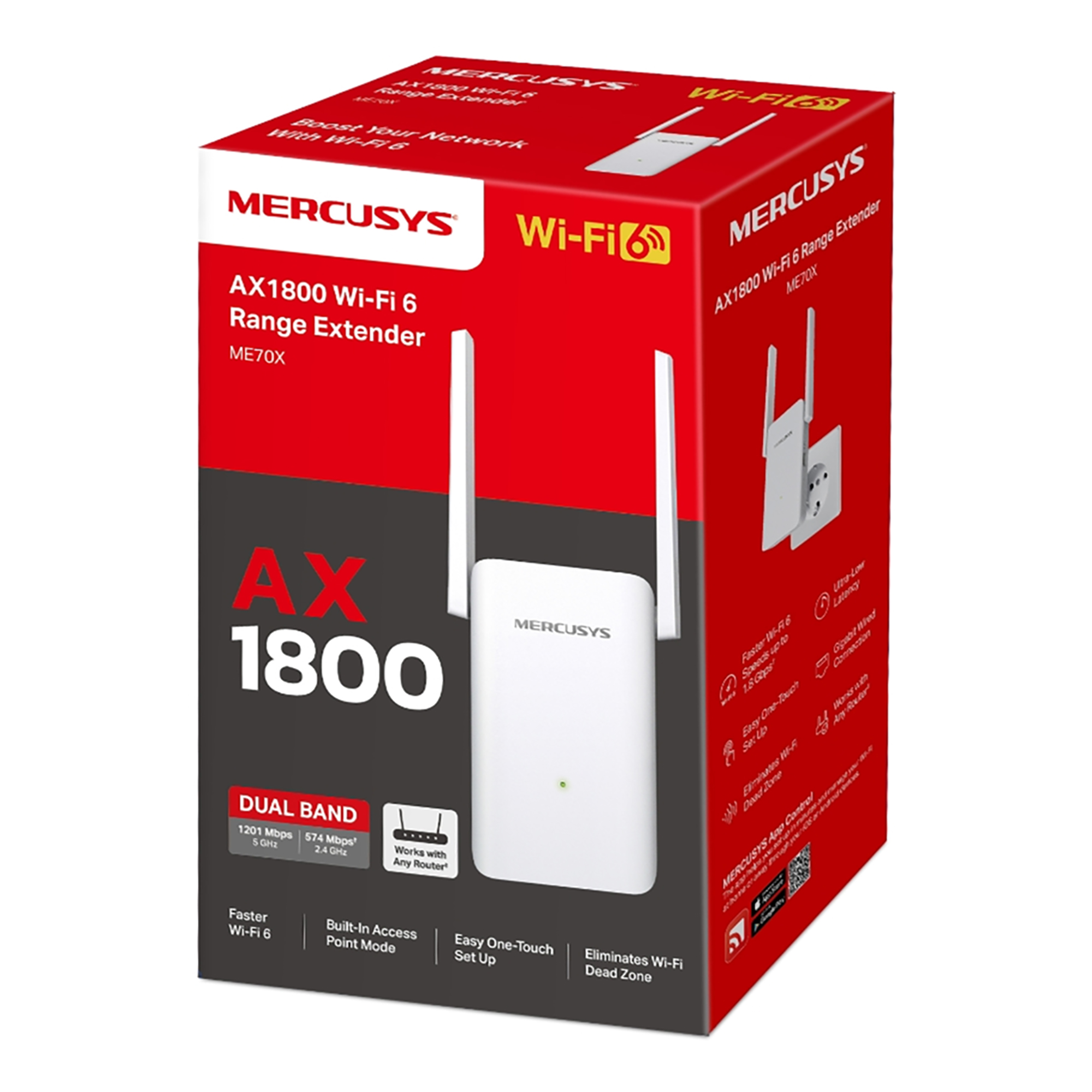 Extensor de Red Mercusys Me70x Wifi 6 De Doble Banda Ax1800 - ME70X